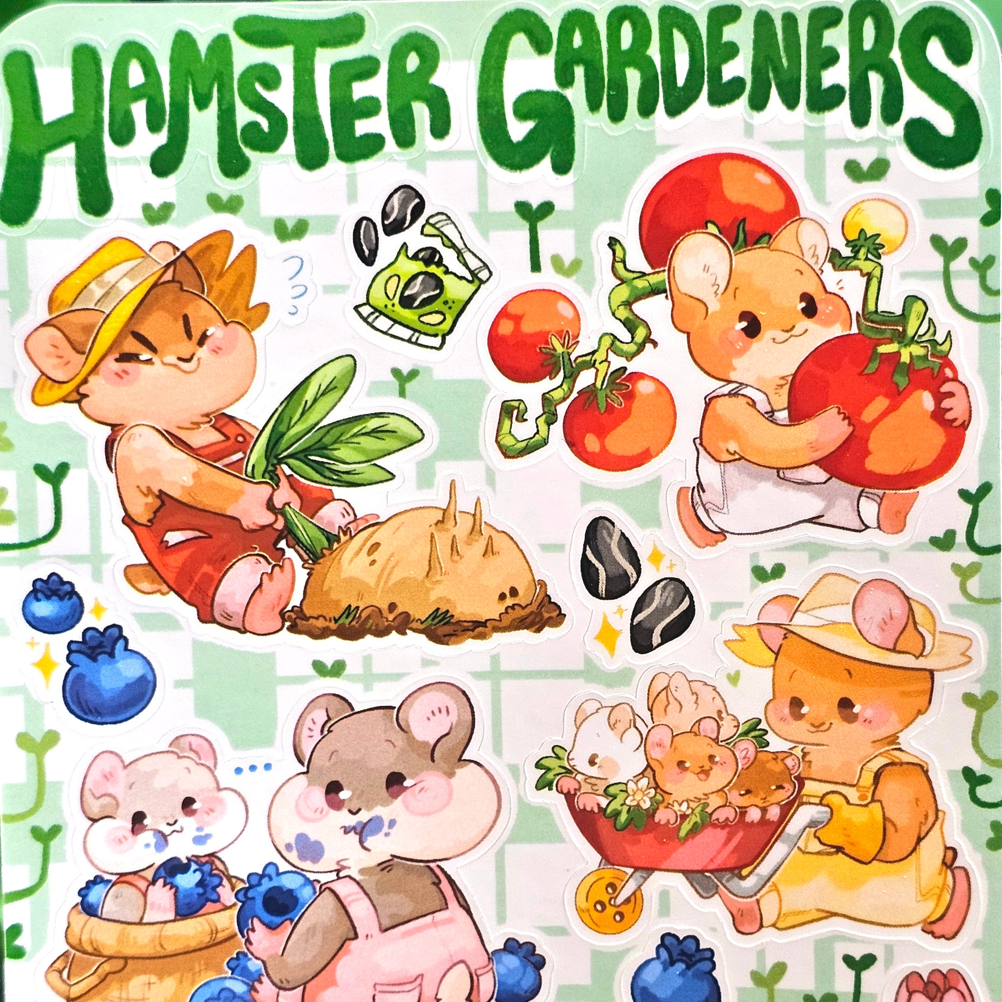 Hamster Gardeners Sticker Sheet – Milky Tomato