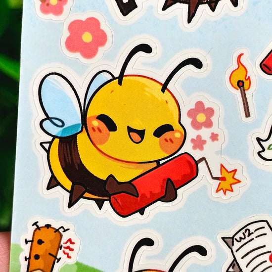 Chaotic Bees Sticker Sheet – Milky Tomato