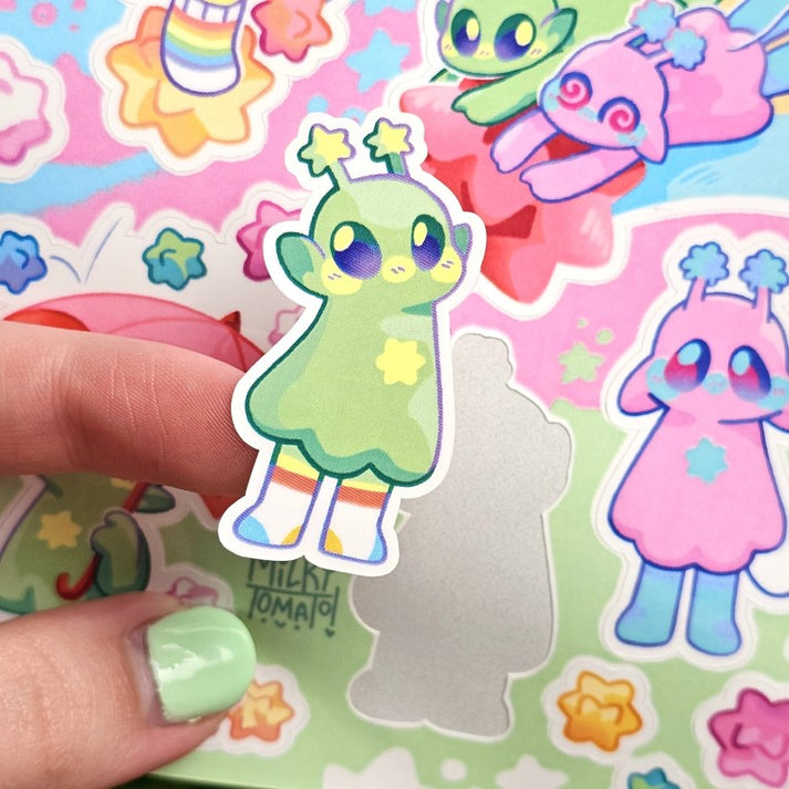 Cute Alien Sticker Sheet | Milky Tomato