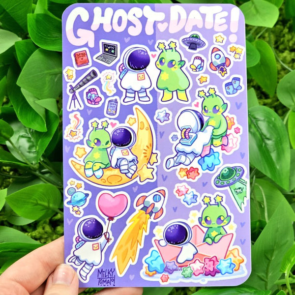 Cute Alien Sticker Sheet | Milky Tomato