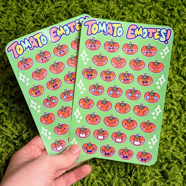 Cute Tomato Emote Sticker Sheet – Milky Tomato