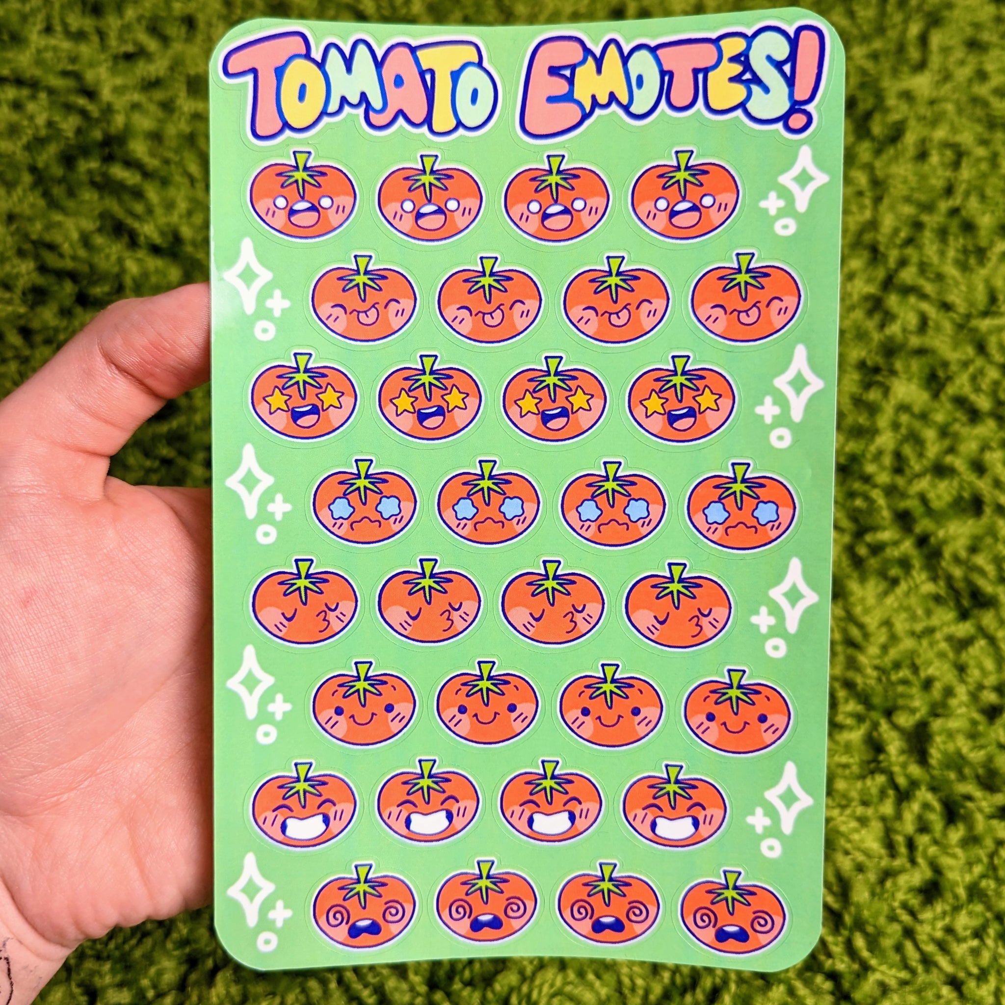Cute Tomato Emote Sticker Sheet – Milky Tomato