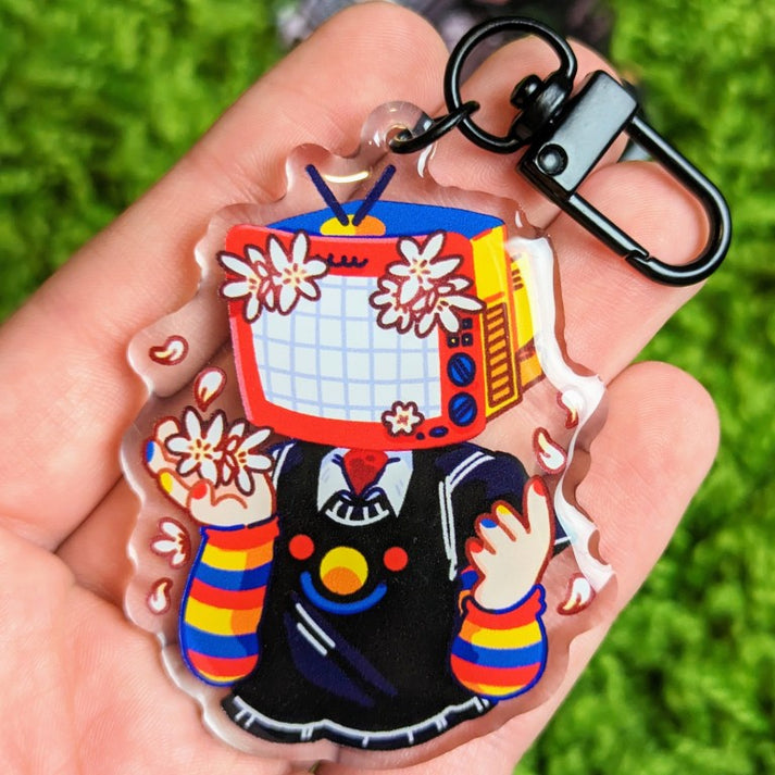 TV Head Cute Acrylic Keychains – Milky Tomato