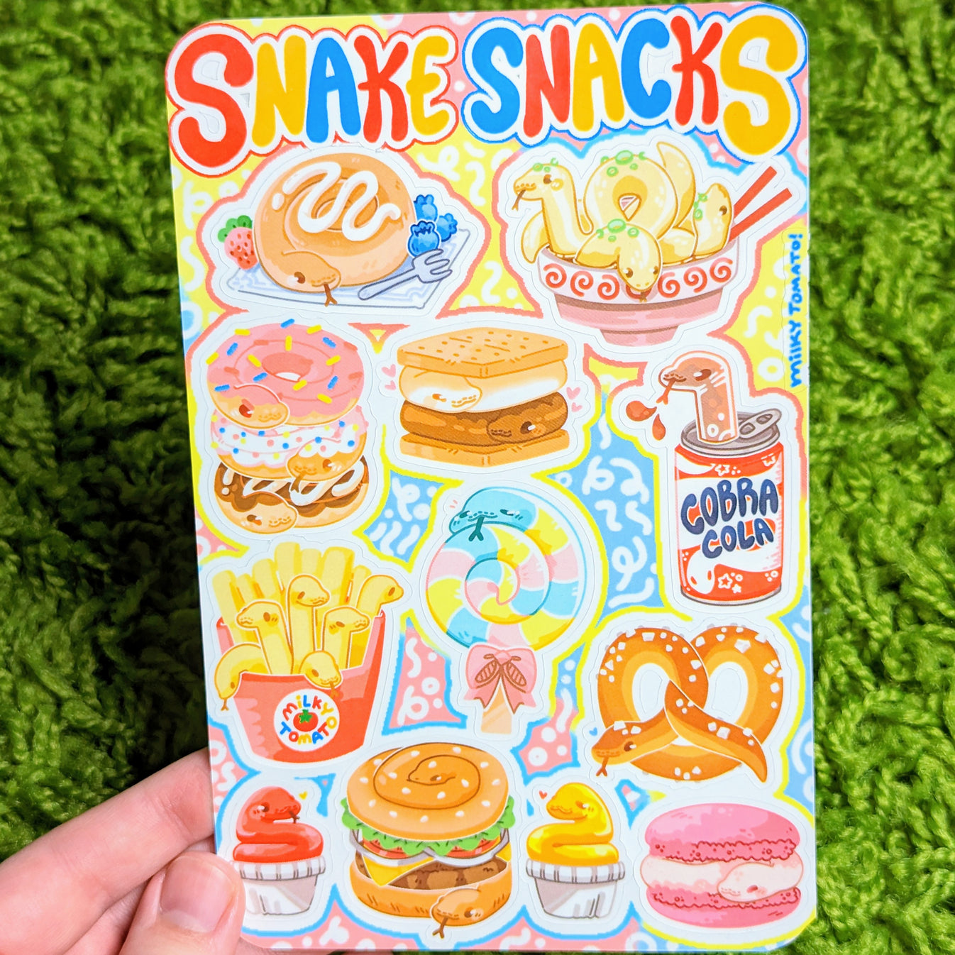 Snake Snacks Sticker Sheet – Milky Tomato