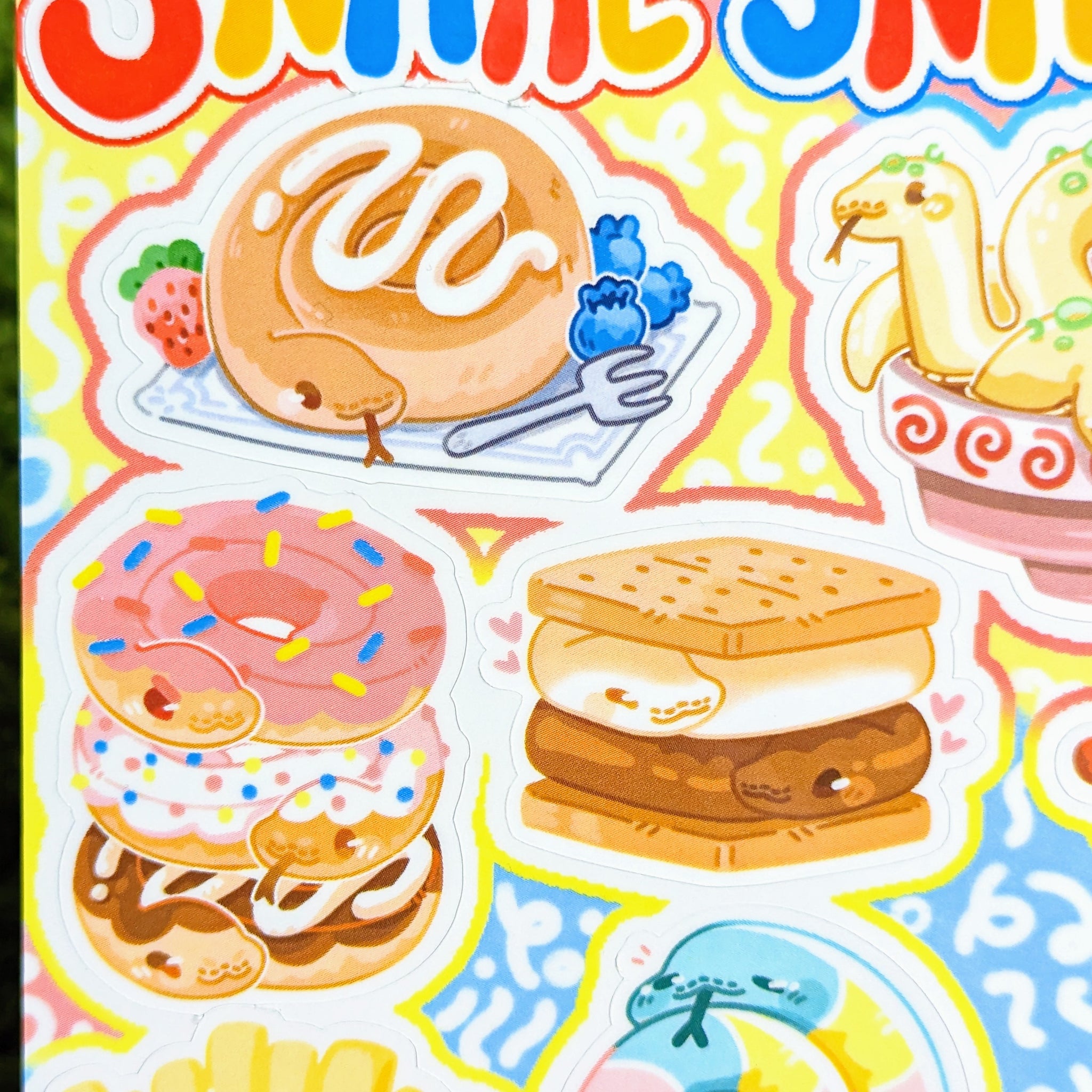 Snake Snacks Sticker Sheet – Milky Tomato