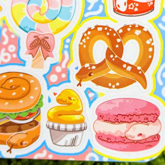 Snake Snacks Sticker Sheet – Milky Tomato