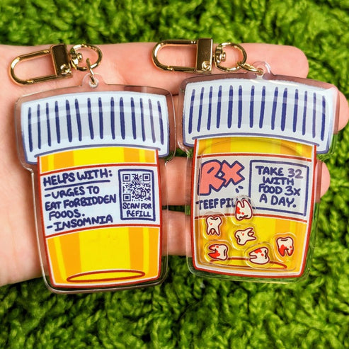 Teeth Pills Keychain – Milky Tomato