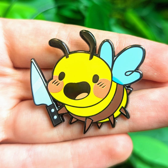 Knife Bee Enamel Pin – Milky Tomato