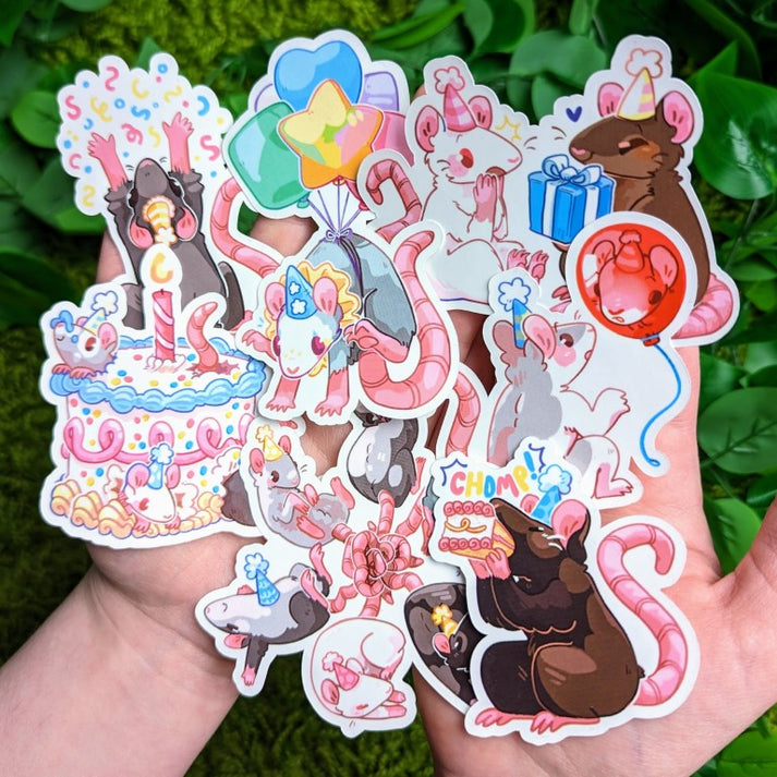 Rat Party Stickers – Milky Tomato