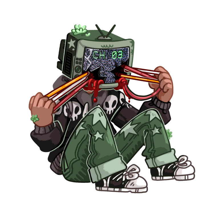 Drippy TV Head Stickers – Milky Tomato