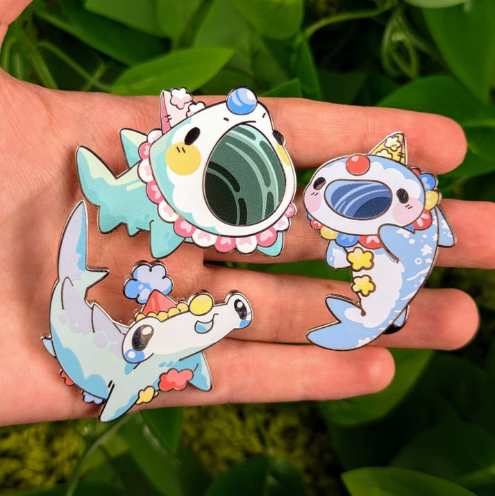 Clown Shark Enamel Pins | Milky Tomato