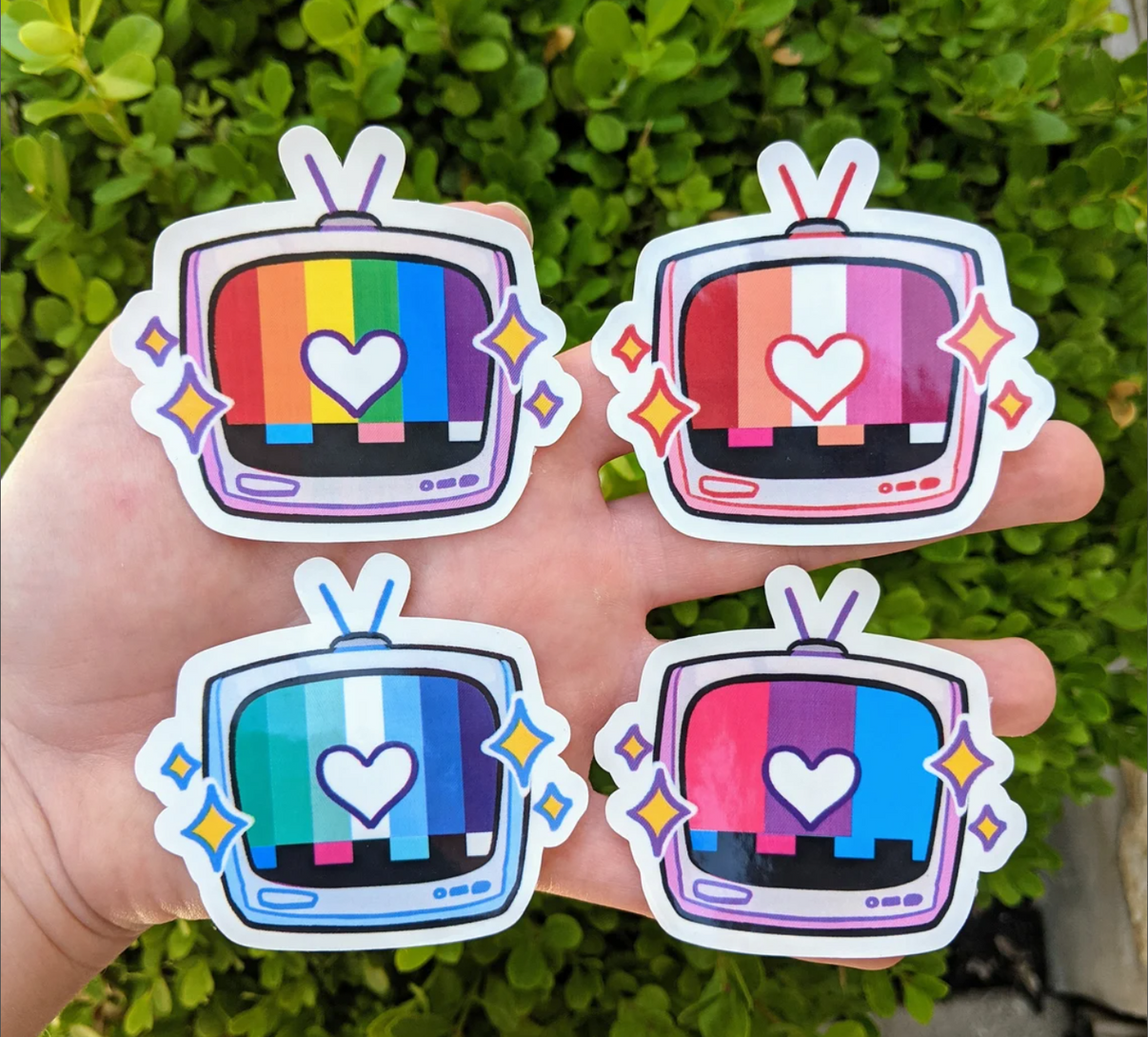 TV Static Pride Flag Stickers – Milky Tomato
