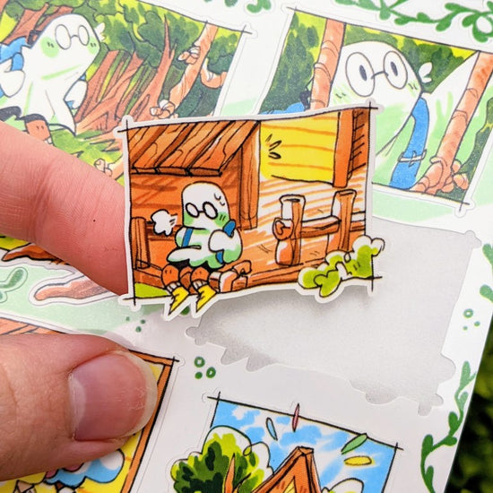 V1 Runaway Ghosts Comic Sticker Sheet: Aspen – Milky Tomato