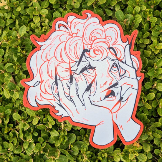 Droopy Eye Girl Mouse Pad – Milky Tomato