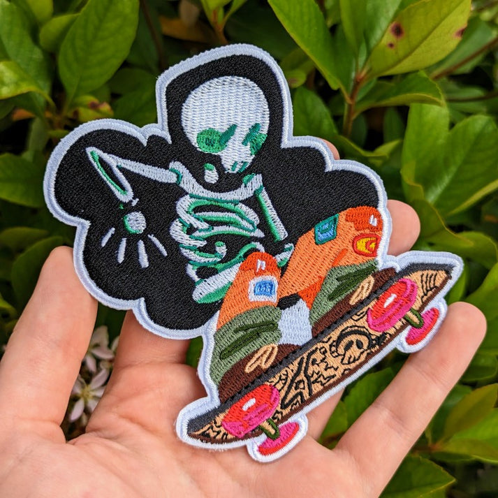 Skeleton Ghost Skater Patch – Milky Tomato