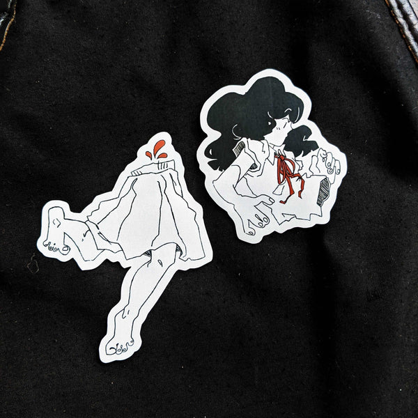 Floating Split Girl Sticker – Milky Tomato