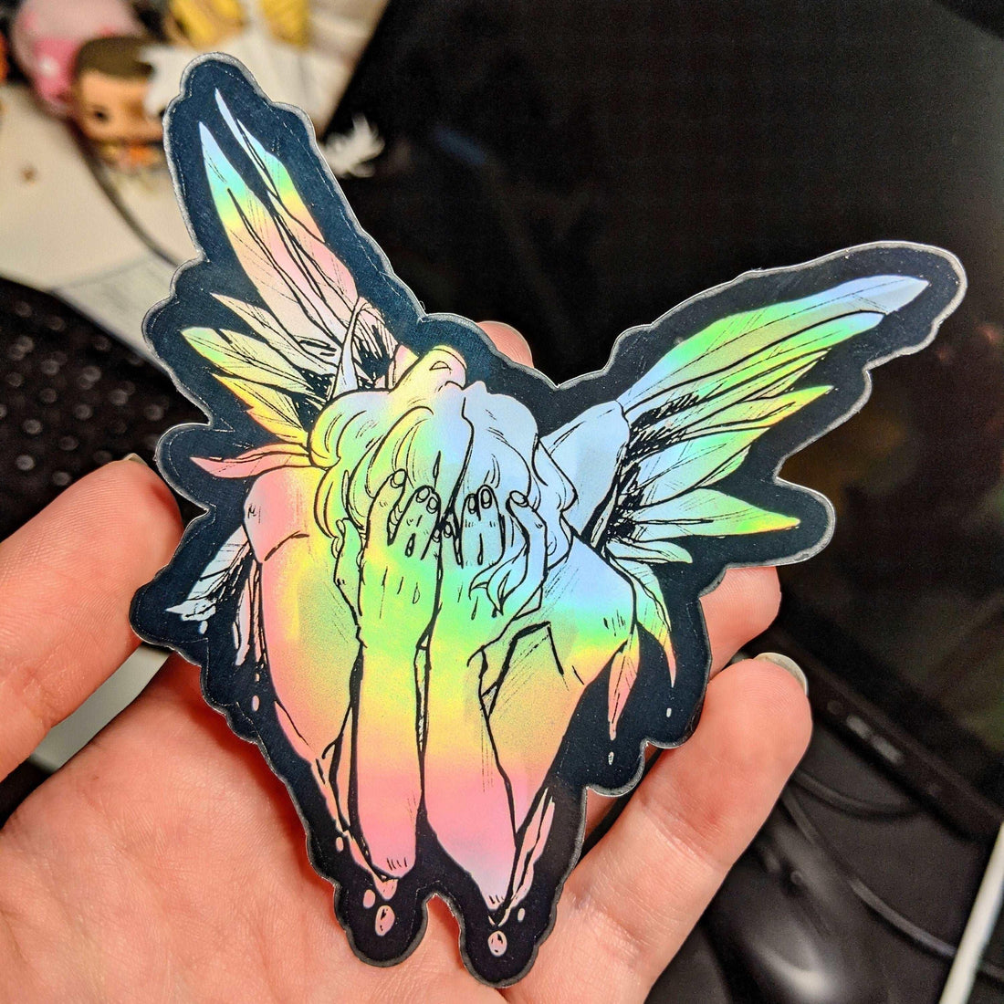 Holographic Fallen Angel Sticker – Milky Tomato