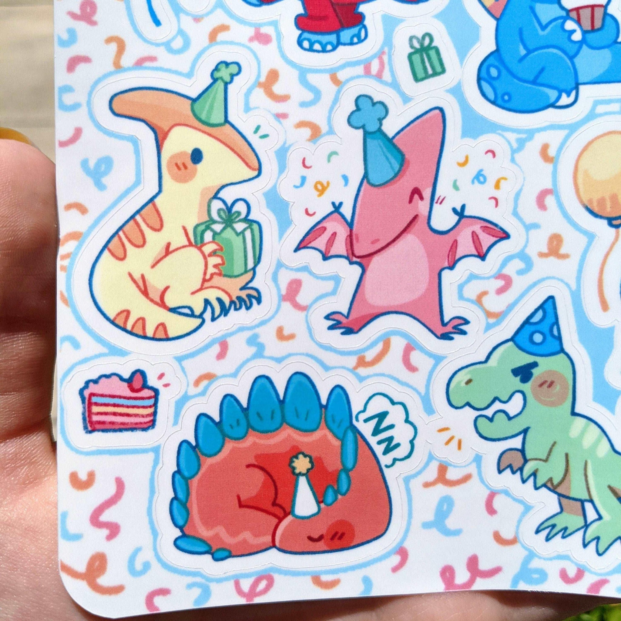 Dino Party Sticker Sheet – Milky Tomato