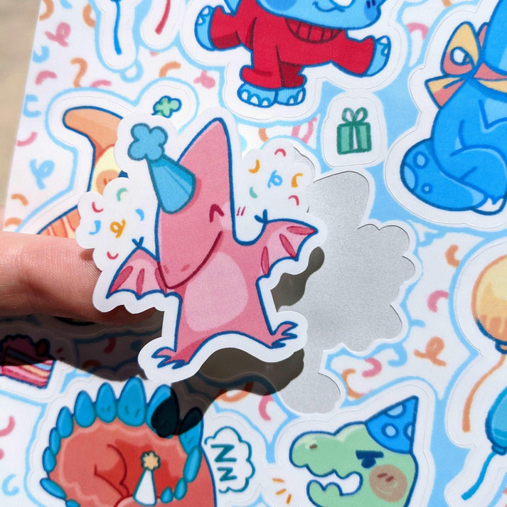 Dino Party Sticker Sheet – Milky Tomato