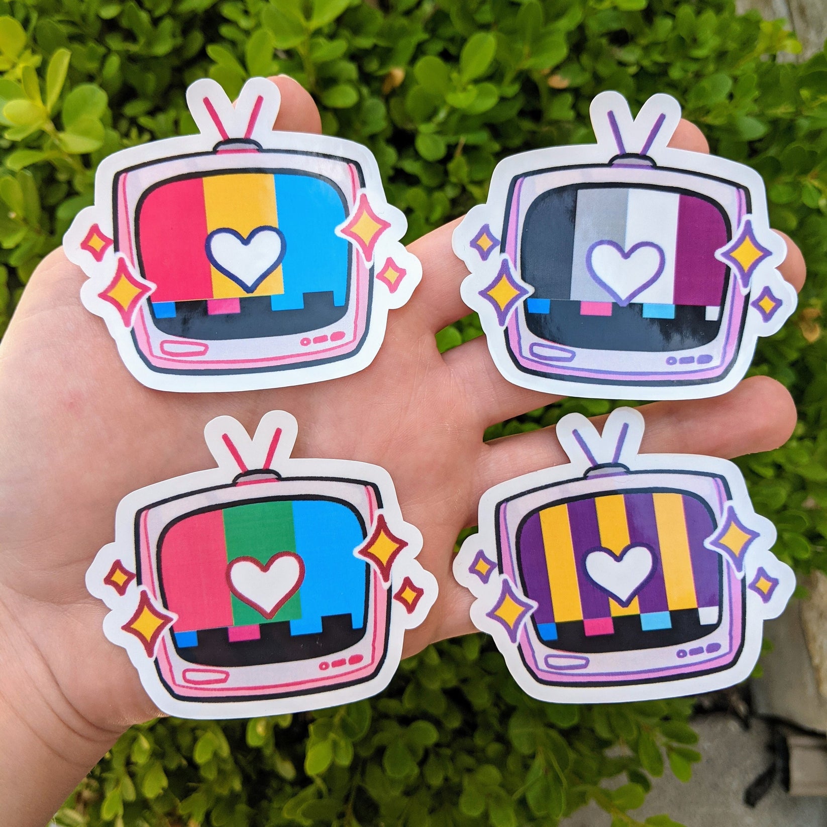TV Static Pride Flag Stickers – Milky Tomato