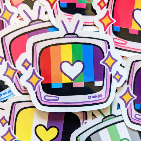 TV Static Pride Flag Stickers – Milky Tomato